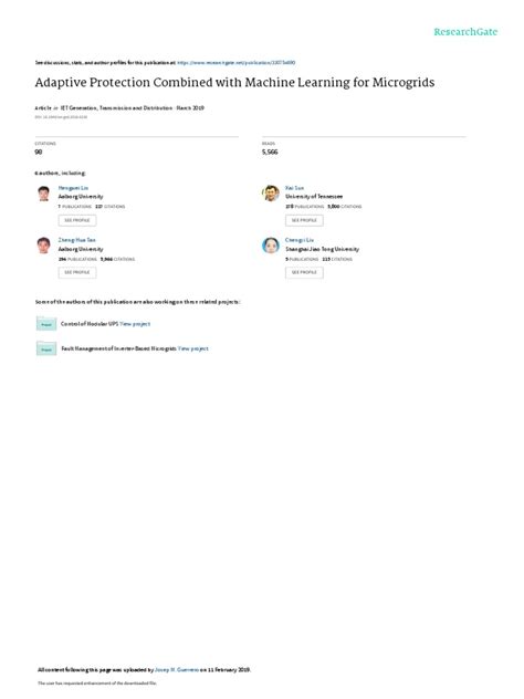 Adaptive Protection Combined With Machine Learning For Microgrids Pdf Machine Learning