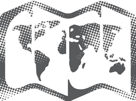 halftone icon world map road print direction vector road print