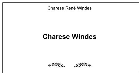 Obituary Charese Windes