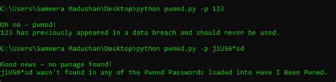Pwned Simple Cli Script To Check If You Have A Password That Has Been