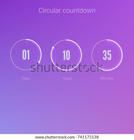 Clock Application Ui Elements Design Countdown Stock Vector 741175138 Shutterstock