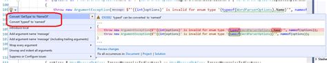 Duplicate Code Fixes Offered For Ide0082 Convert Typeof To Nameof