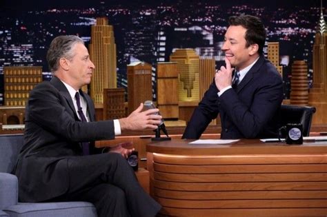 Jimmy Fallon Fun With Guests Jon Stewart Padma Lakshmi And Jim