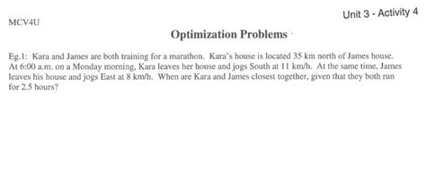 Solved Unit 3 Activity 4 Mcv4u Optimization Problems Eg 1