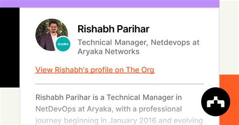 Rishabh Parihar Technical Manager Netdevops At Aryaka Networks The Org