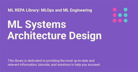 Ml Systems Architecture Design Ml Repa Library Mlops And Ml
