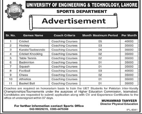 University Of Engineering Technology Lahore Admissions In Dawn Newspaper Pakistan On 06