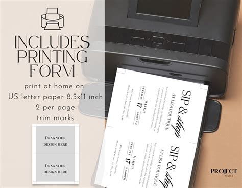 Sip And Shop Event Invite Canva Editable Template Editable Etsy