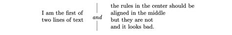 tabularx how can i center text on a vertical line in a table tex
