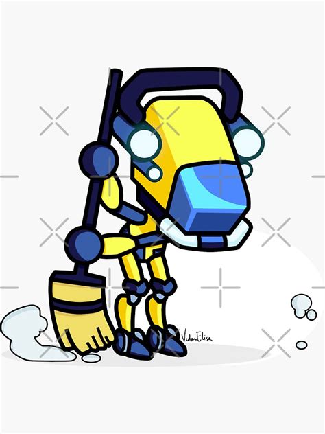 Sweeper Bot Sticker For Sale By Fullmoon Redbubble