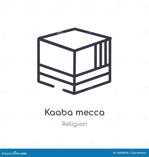 Kaaba Mecca Outline Icon Isolated Line Vector Illustration From Religion Collection Stock