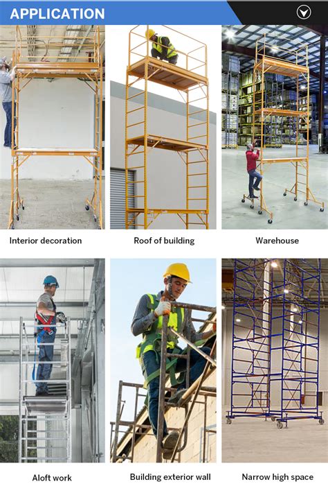 Multiuse Ladder Construction Ladder Scaffold Galvanized Steel H Frame Scaffolding With Guardrail