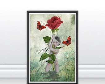 Items Similar To Fantay Art Print Fairy Art Reclining Nude Rose Garden Romantic Rose Floral