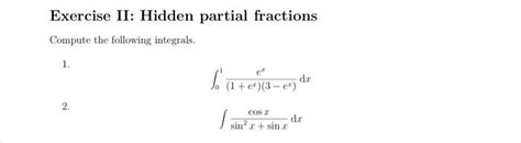 Solved Exercise Ii Hidden Partial Fractions Compute The