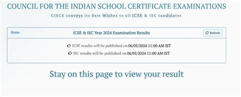 ICSE Class Th Result Out At Am Results Cisce Org
