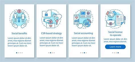 Csr Onboarding Mobile App Page Screen Vector Template Corporate Social