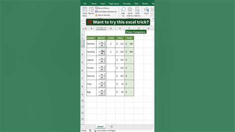 Excel Spin Button Magic Trick🔥🔥 Excel Exceltips Exceltricks