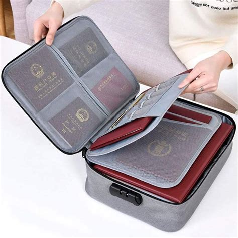 Waterproof Layer Document Storage Bag With Password Lock A Letter Size Document Holder