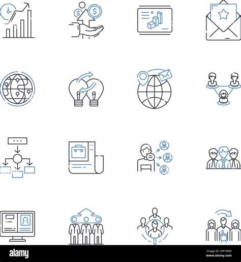 Startup Collaboration Line Icons Collection Synergy Collaboration