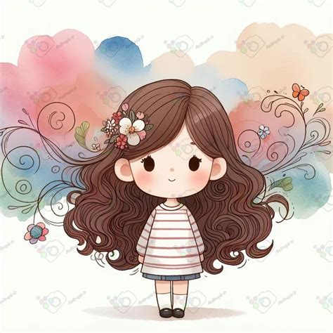 بک گراند کودکانه دختر کوچولو با موهای پریشان در باد کد 41331 ویژه عکس گراف عکس گراف