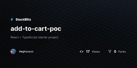 Add To Cart Poc Stackblitz