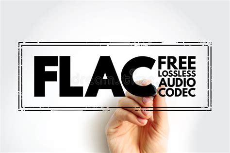 flac free lossless audio codec acronym stamp concept background