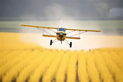 Premium Photo Crop Duster Pilot At Work In Small Airplane Over Fields