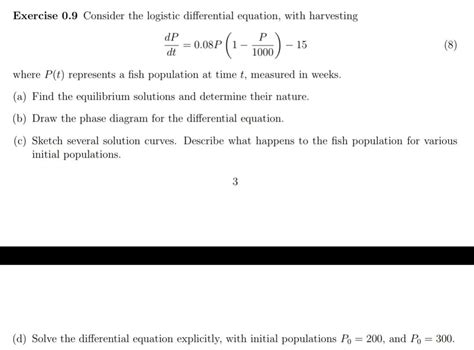 Solved Exercise 09 Consider The Logistic Differential