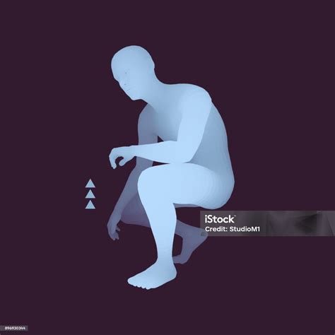 사상가 포즈 남자입니다 남자 비즈니스 과학 심리학 또는 철학 벡터 일러스트 레이 션의 3d 모델 인체에 대한 스톡 벡터 아트 및 기타 이미지 Istock