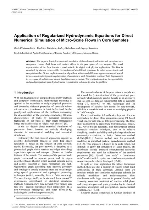 (PDF) Application of Regularized Hydrodynamic Equations for Direct Numerical Simulation of Micro ...