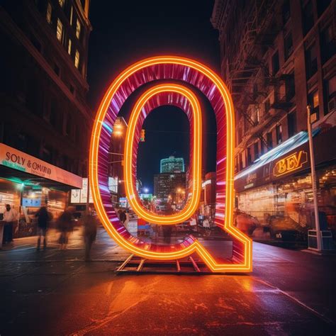 Premium Photo Alphabet Capital Letter Q Text Futuristic Neon Glowing