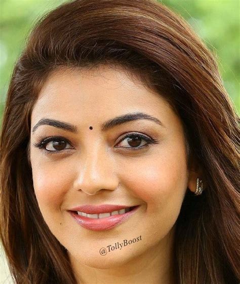 Actress Kajal Aggarwal Beautiful Eyes Smiling Face Closeup