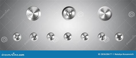 Round Holographic Buttons For Website Editable Vector Illustration Stock Vector