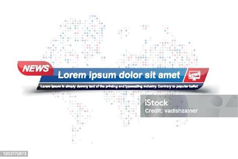 화면 Tv 채널에 대한 빛 효과와 흰색 배경에 세계지도와 속보 템플릿 제목 플랫 벡터 일러스트레이션 Eps10 Hd 포맷에 대한