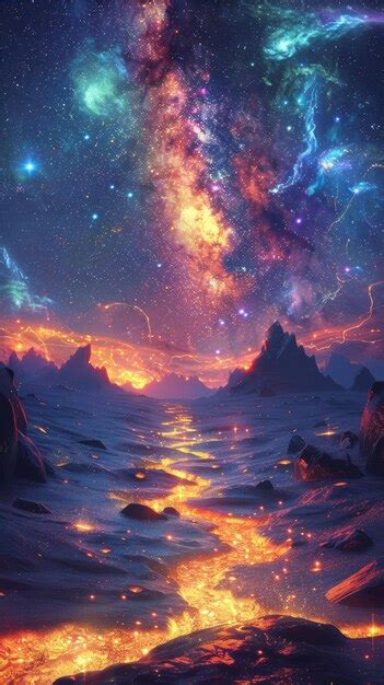 Premium Photo Celestial Dreamscape Surreal Cg Rendering Of Starry Sky