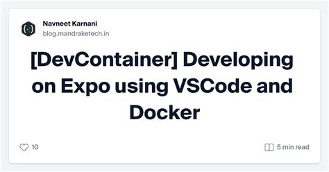 Devcontainer Developing On Expo Using Vscode And Docker