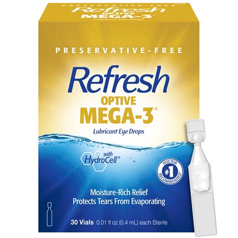 Allergan Refresh Optive Mega 3 Eye Drops Dry Eye Relief 180 Vials