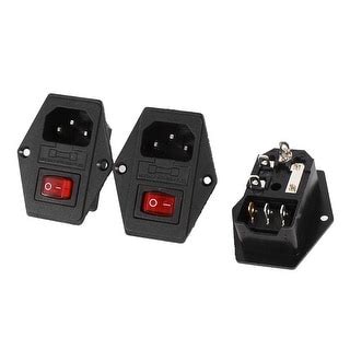 X SPST Red Light Rocker Switch IEC C Inlet Power Socket W Fuse AC V A Bed Bath