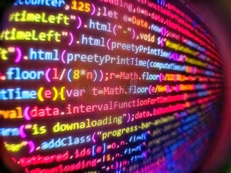 Monitor Closeup Of Function Source Code Source Code Close Up Abstract
