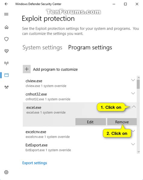 Change Windows Defender Exploit Protection Settings In Windows Tutorials
