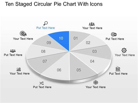 Pk Ten Staged Circular Pie Chart With Icons Powerpoint Template Slide PowerPoint Slides