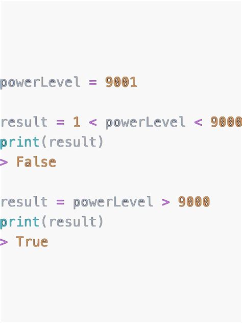 Python Conditional Boolean Power Level Sticker For Sale By