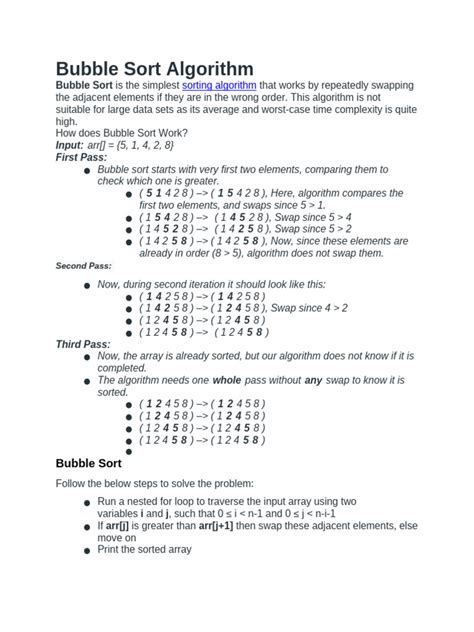 Bubble Sort In Pythonnotes Pdf Algorithms And Data Structures