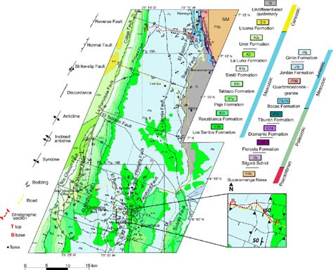 Geologic Map Of Study Area Cross Sections Are Presented In Figure 3 Download Scientific