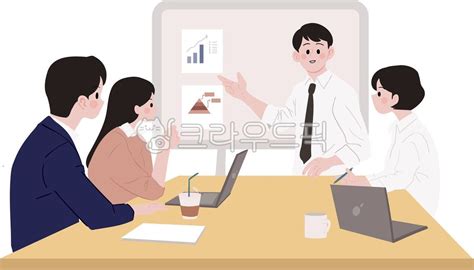 사람들 성인 회사원 직장인 회의 사진이미지일러스트캘리그라피 이미슈작가