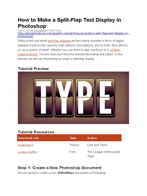How To Make A Split Flap Text Display In Photoshop Pdf Adobe Photoshop Graphics