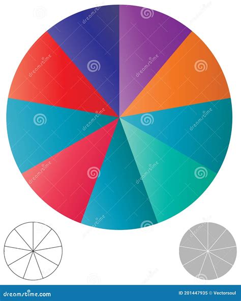 Simple Pie Chart Graph And Diagram Vector Illustration Circle