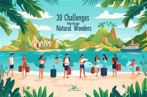 Tourists With Luggage On A Tropical Beach Near Natural Wonders