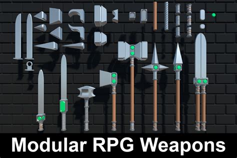 Modular RPG Weapons D Weapons Unity Asset Store