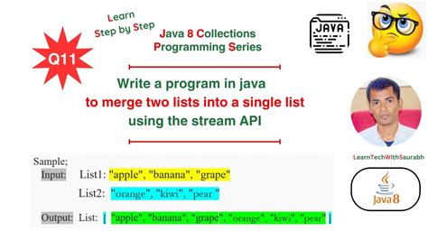 Java 8 Stream Api Interview Questions Merge Two Lists Using Java Stream Api Youtube